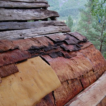 Building a Traditional Norwegian Storage Building Birch Bark and Sod ...