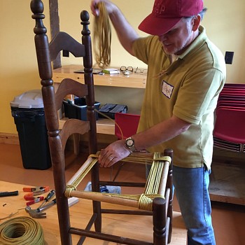 Traditional Paper Rush Chair Seat Weaving, North House Folk School Course